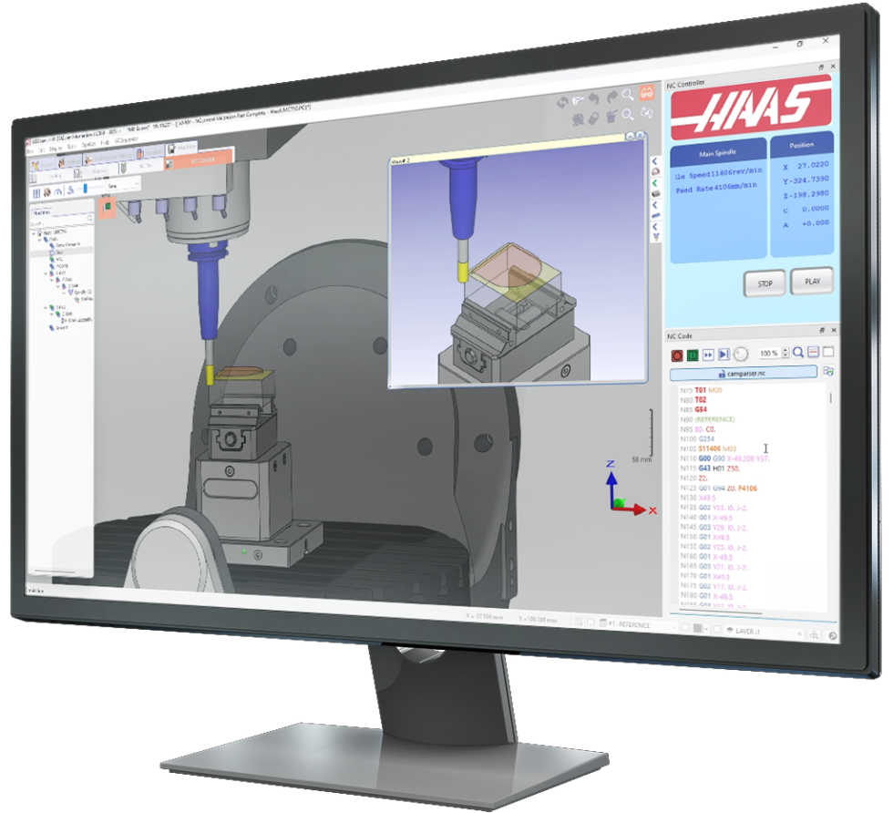 NC Control, the real NC code verification inside GO2cam
